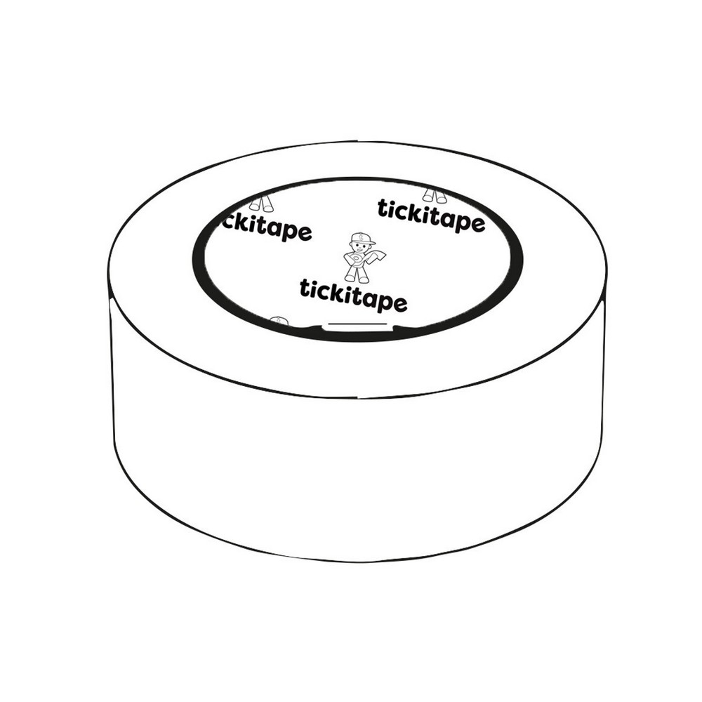 Tickitape Double Sided Cloth Tape, Silver Grade 50m x 50mm ...